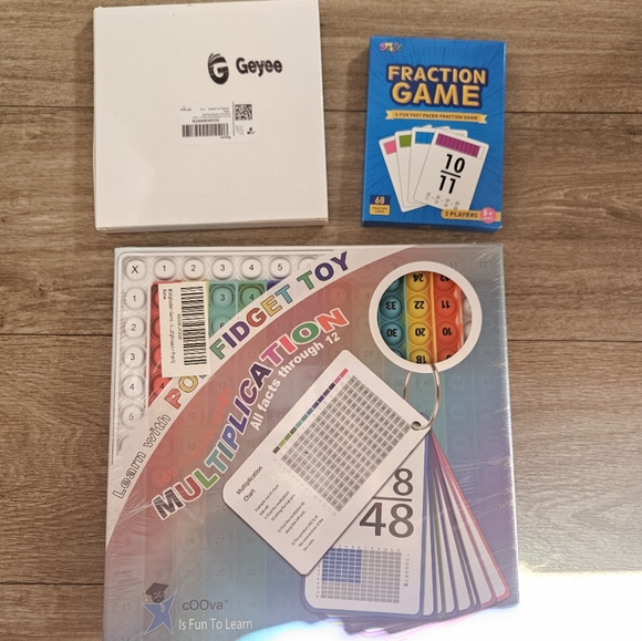 Games | Multiplication And Fraction Game Set Colorful Educational Toy ...